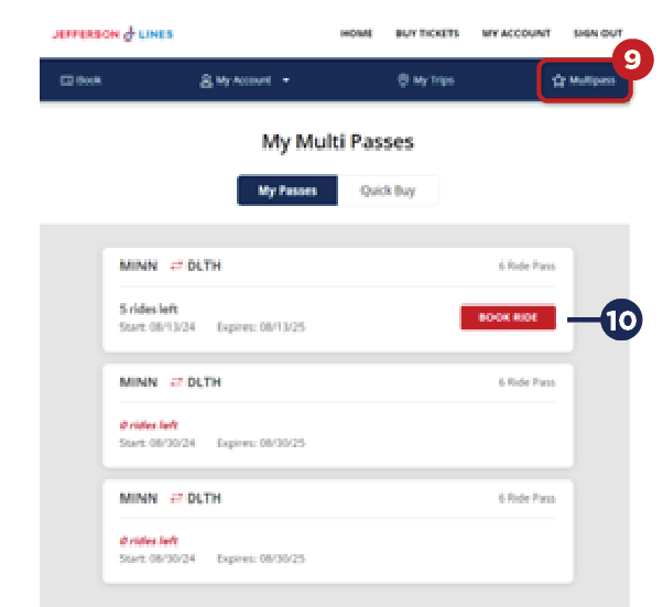 Jefferson Lines Multipass | How to Purchase & Book